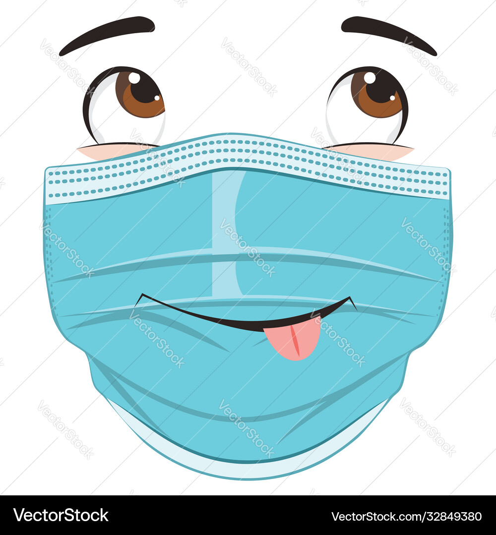 Cartoon eyes and face mask Royalty Free Vector Image