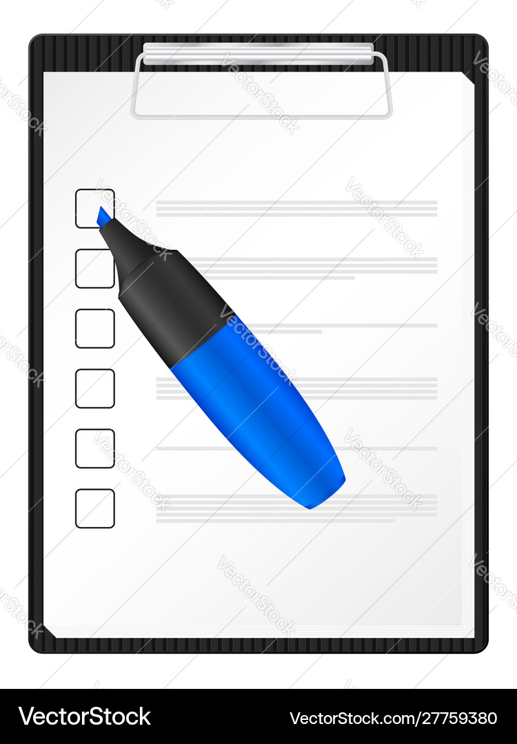 Clipboard and text marker Royalty Free Vector Image