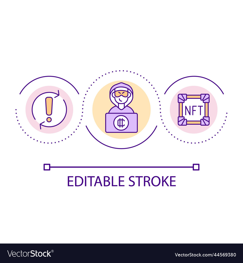 Danger of fraud attack loop concept icon Vector Image