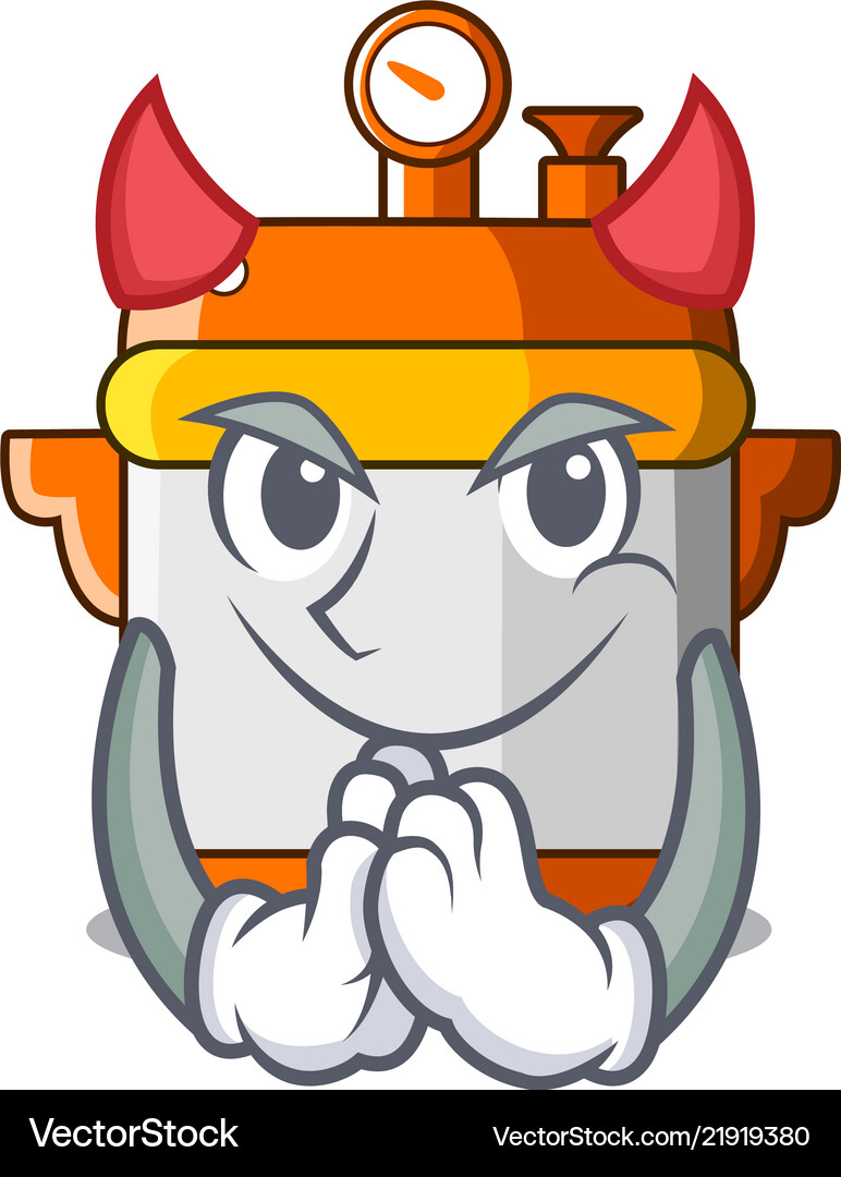 Devil electric rice cooker isolated on cartoon Vector Image