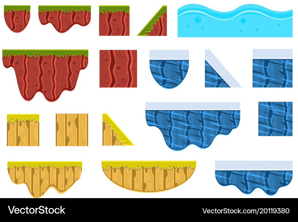Different surfaces sett texture of ground water Vector Image