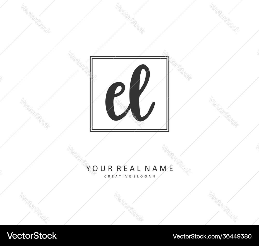 El initial letter handwriting and signature logo Vector Image