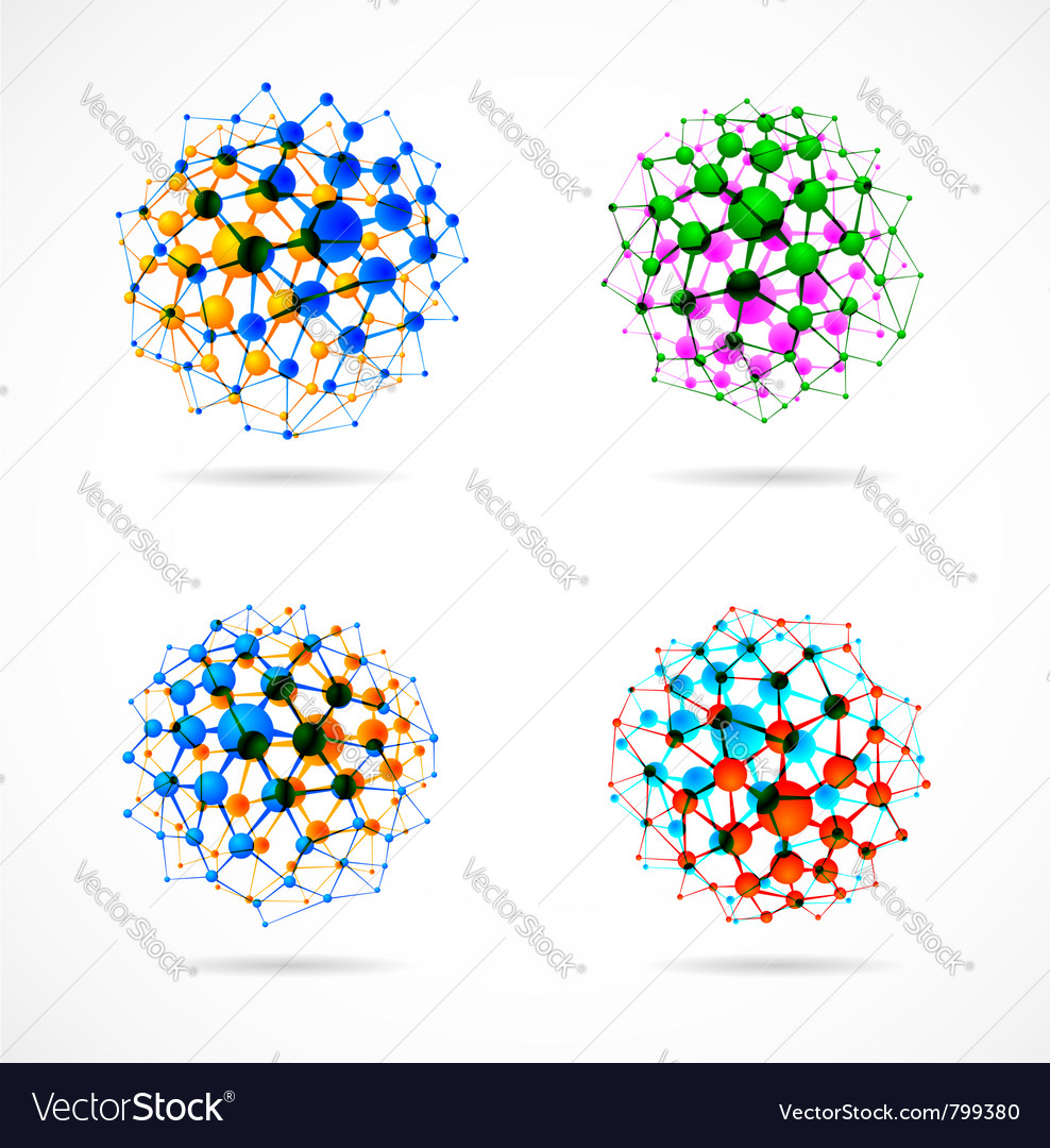 Molecular structures set Royalty Free Vector Image