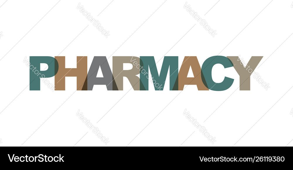 Pharmacy business card text modern lettering Vector Image