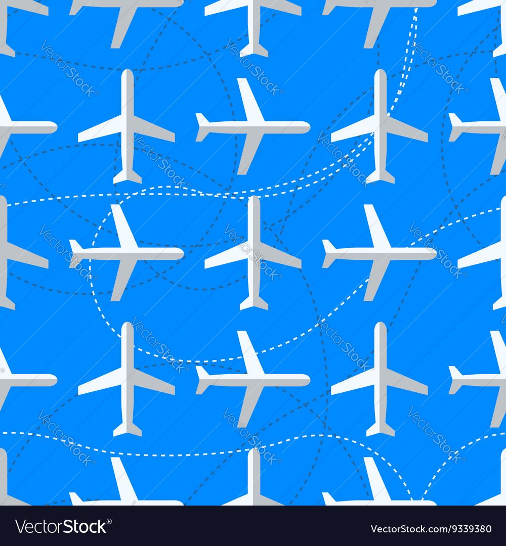 Seamless pattern with flat styled planes Vector Image