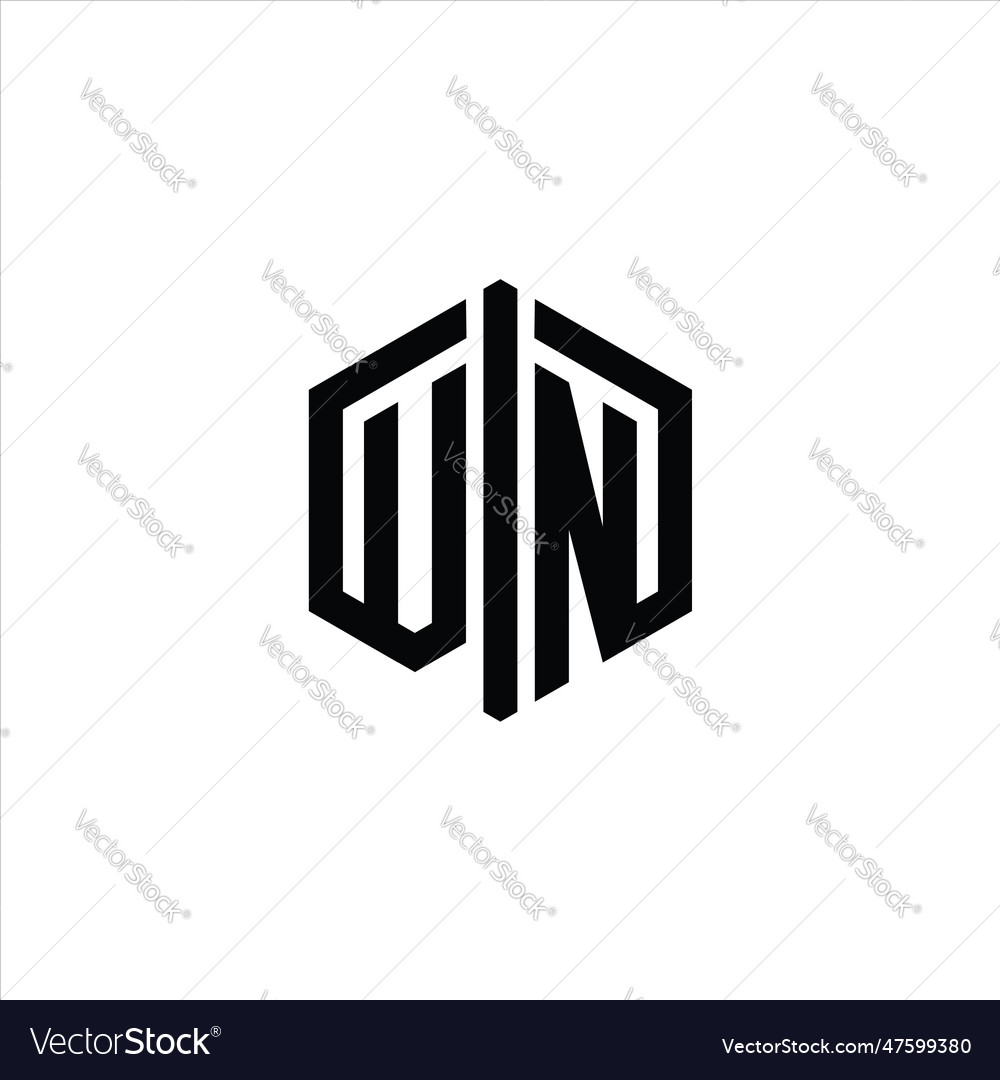 Vn letter logo monogram hexagon shape Royalty Free Vector