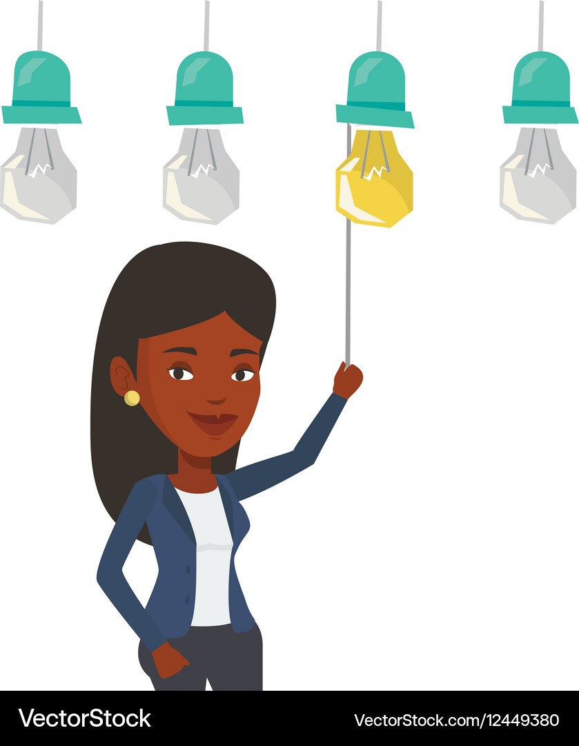 Woman having business idea Royalty Free Vector Image