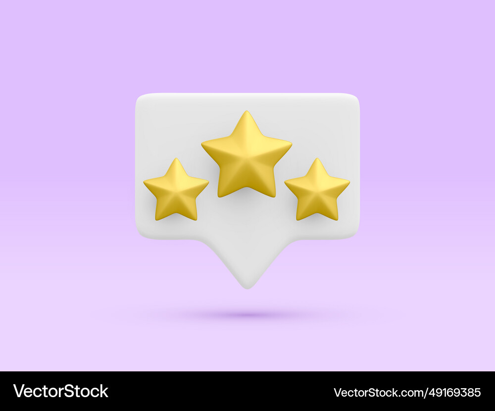 3d realistic bubble rating golden stars Royalty Free Vector