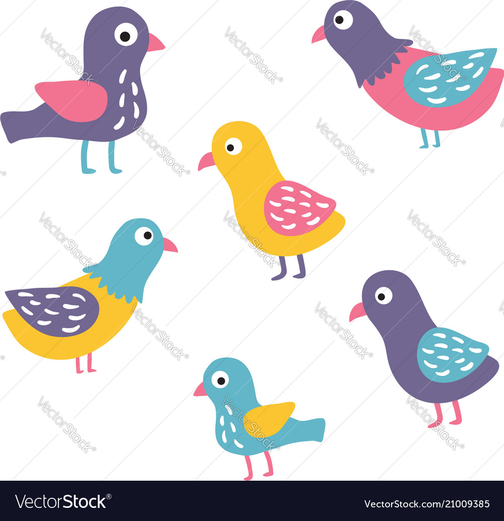 Birds set Royalty Free Vector Image - VectorStock