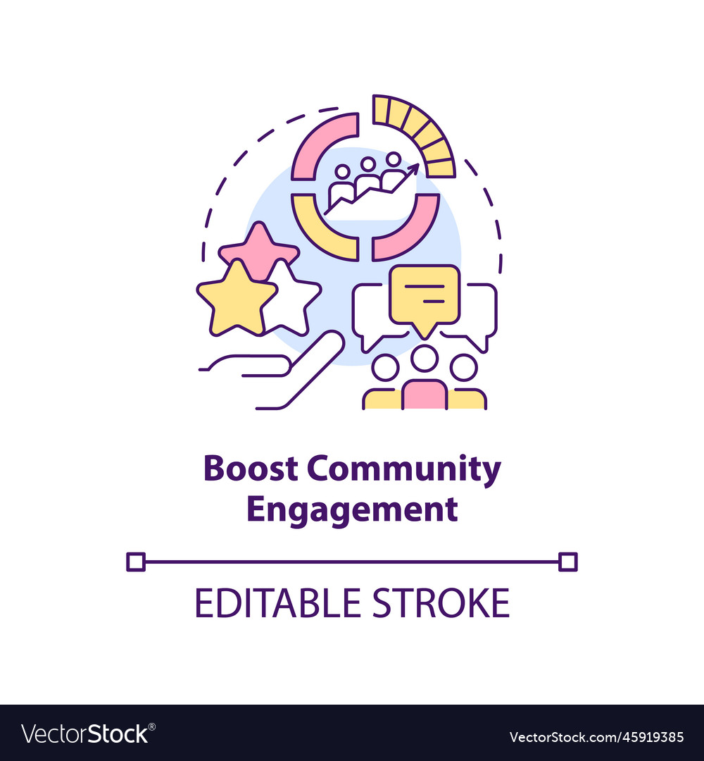 Boost community engagement concept icon Royalty Free Vector Boost community engagement concept icon Royalty Free Vector