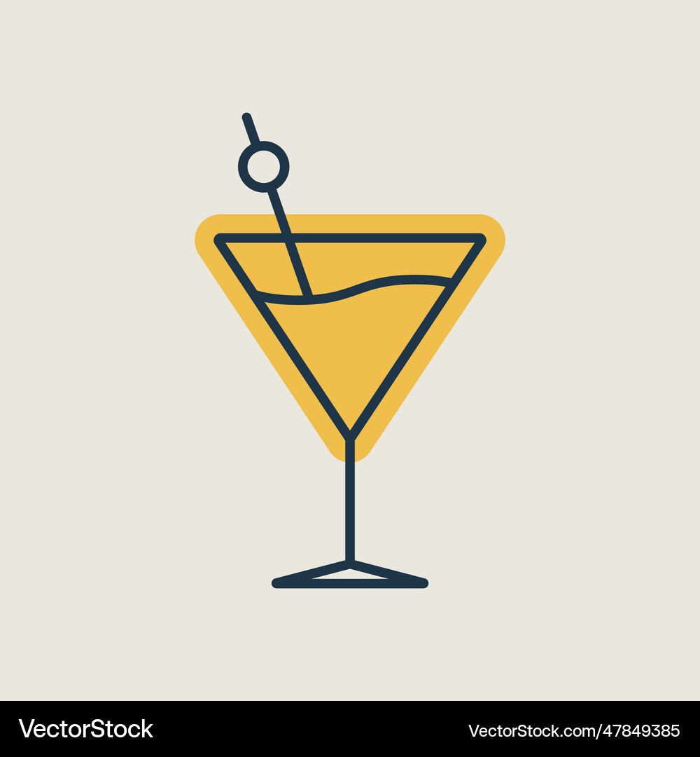 Cocktail drink glass isolated icon graph symbol Vector Image