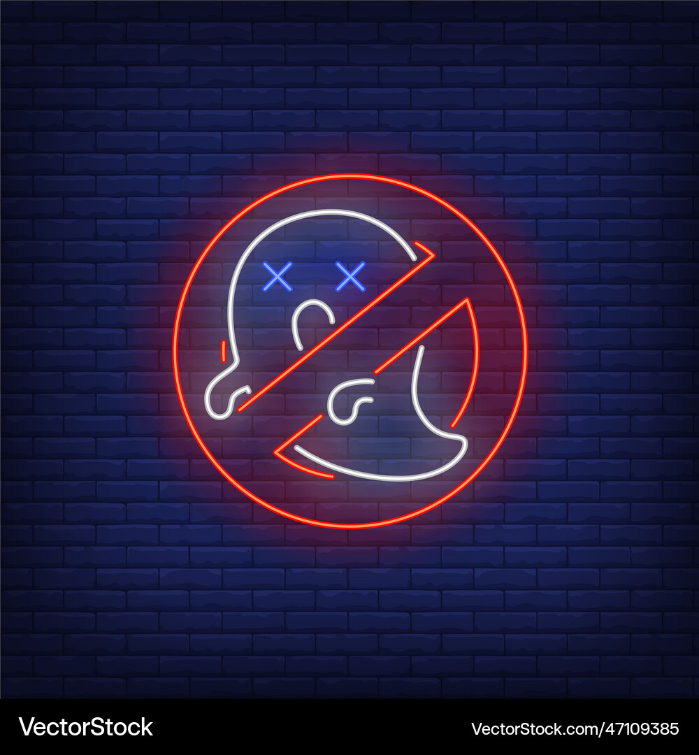 Cute forbidden ghost neon sign Royalty Free Vector Image