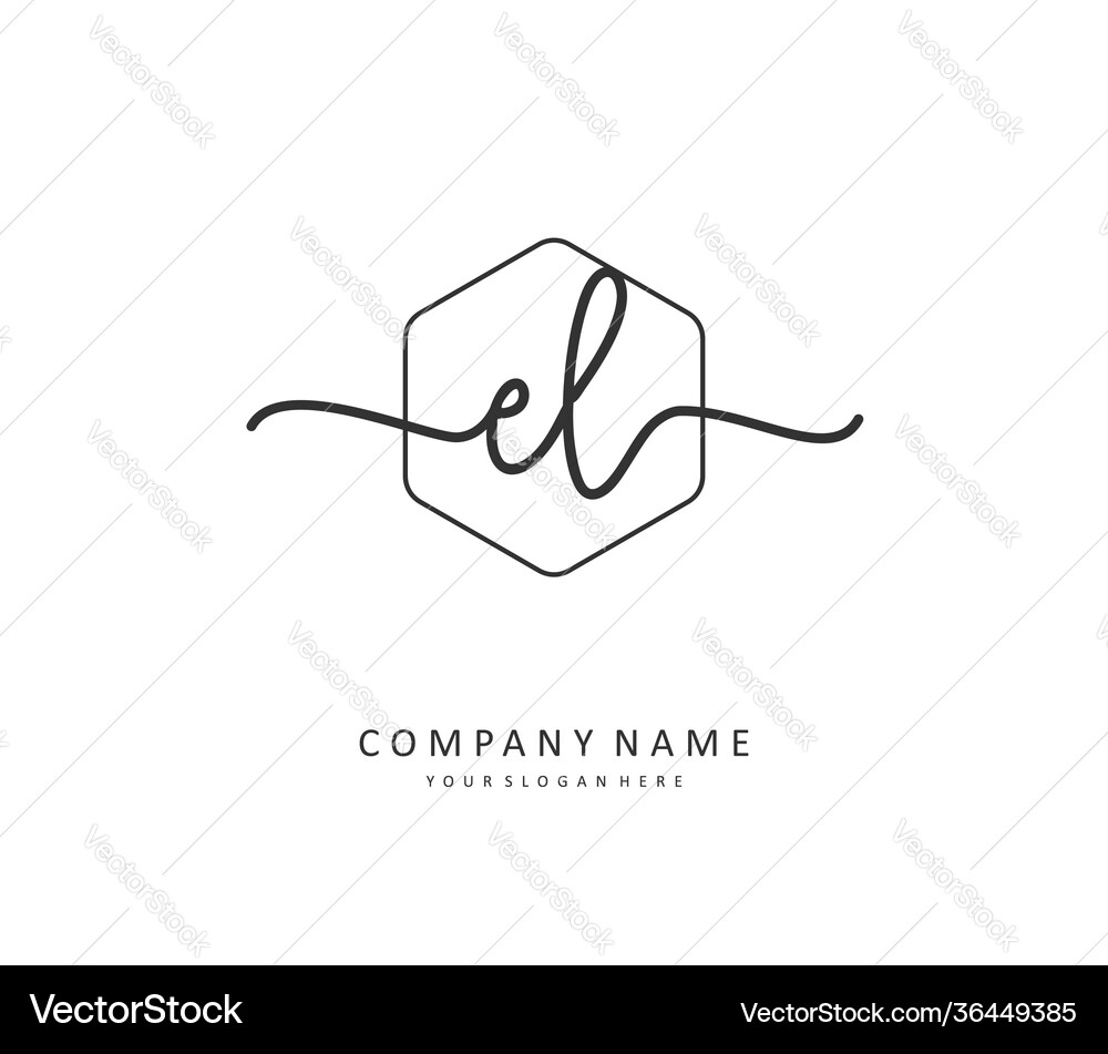El initial letter handwriting and signature logo Vector Image