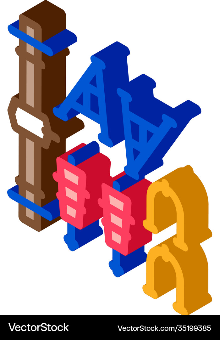 Equipment karting track isometric icon Royalty Free Vector