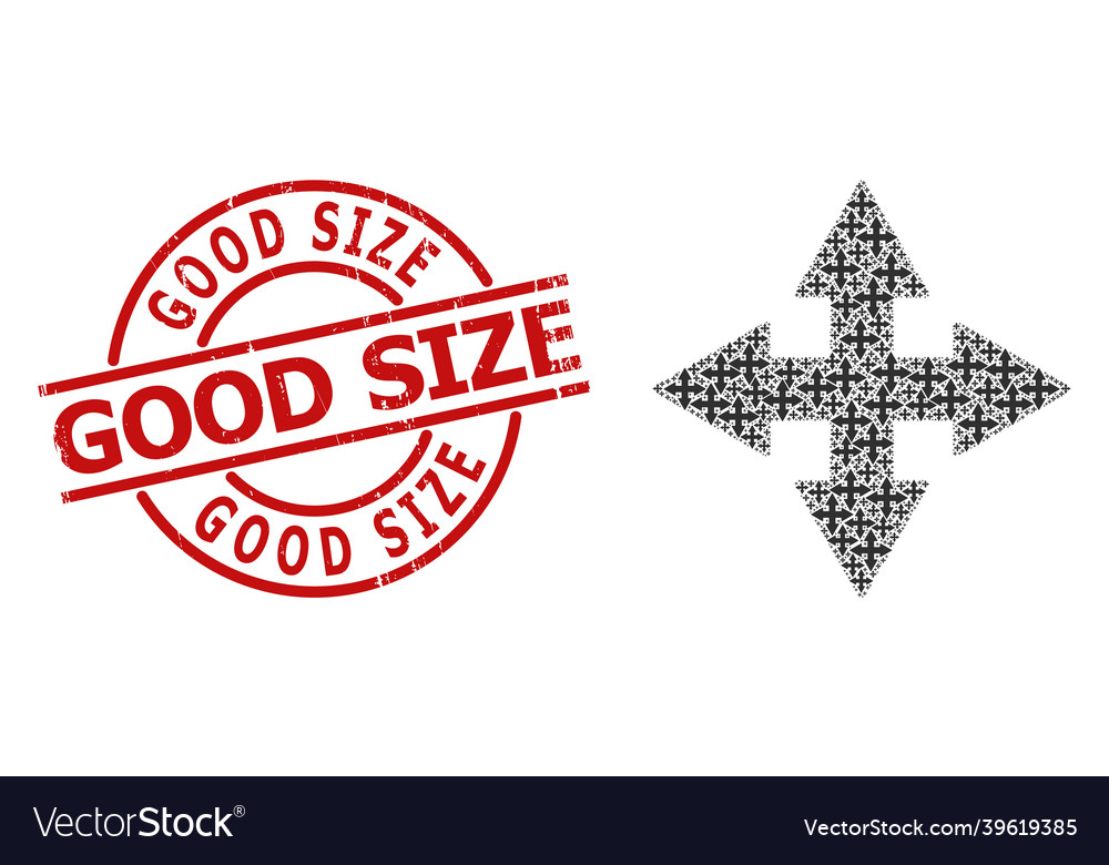 Expand arrows icon recursion collage and grunge Vector Image Expand arrows icon recursion collage and grunge Vector Image