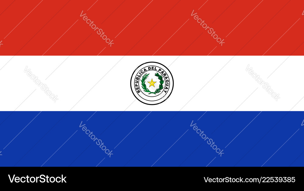 Flag of paraguay front side Royalty Free Vector Image