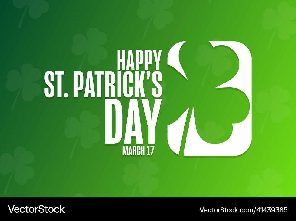 Happy st patrick s day march 17 holiday concept Vector Image