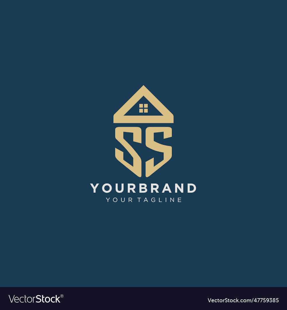 Initial letter ss with simple house roof creative Vector Image