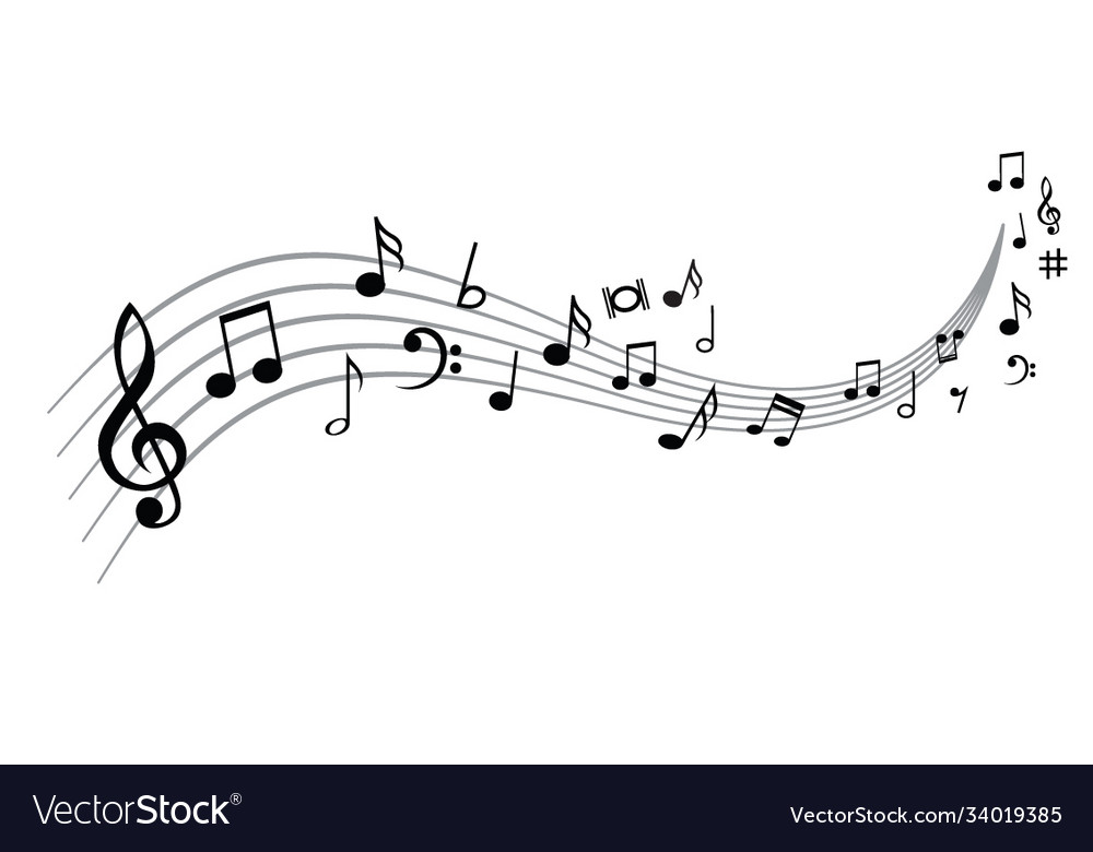 Musical notes stave line pattern Royalty Free Vector Image