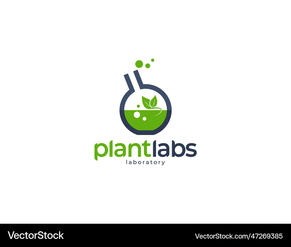 Plant research laboratory logo design Royalty Free Vector