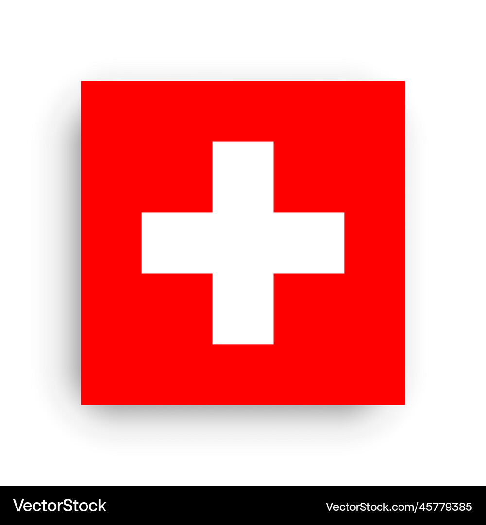 Square flag of switzerland Royalty Free Vector Image
