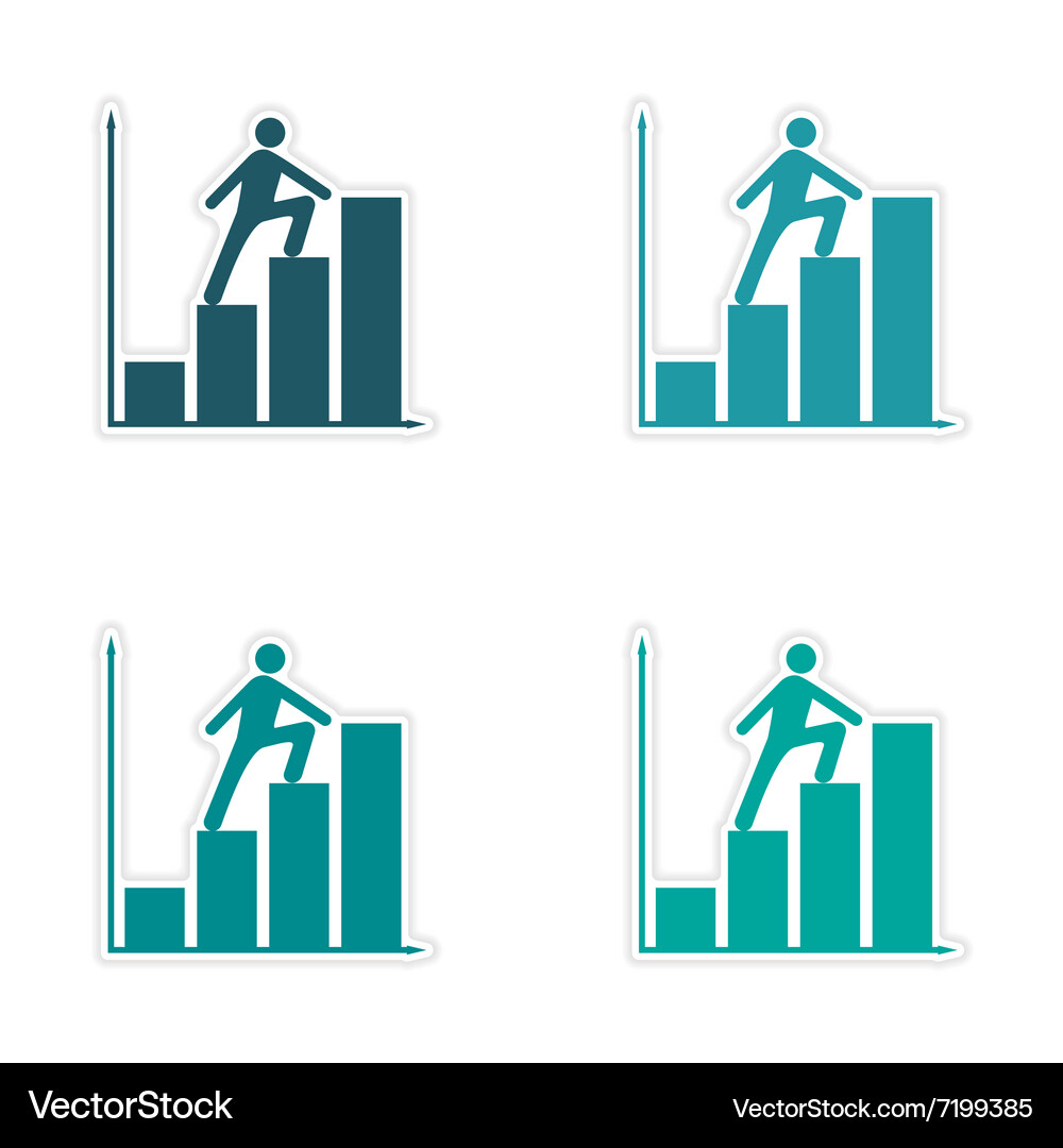Stylish assembly sticker on paper People goes Vector Image
