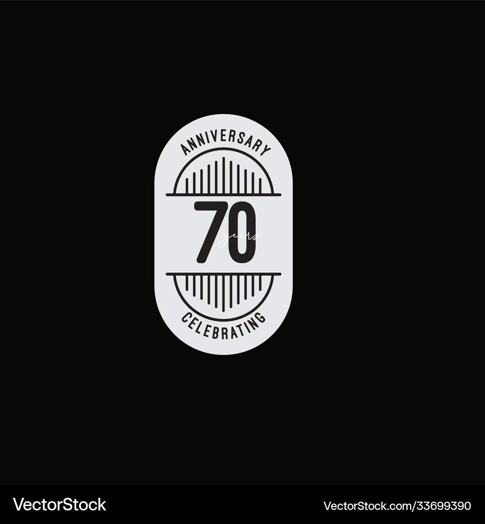 70 years anniversary celebrations retro style Vector Image