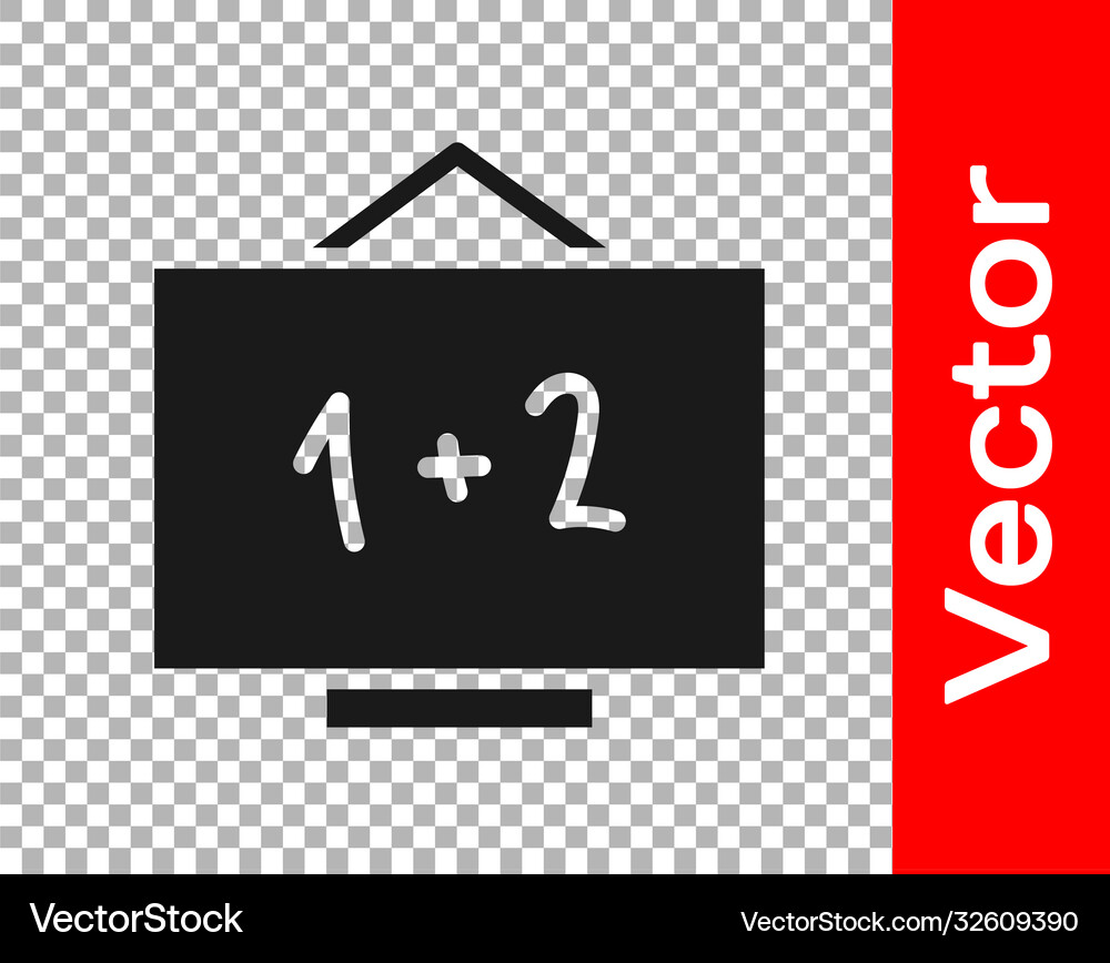 Black chalkboard icon isolated on transparent Vector Image