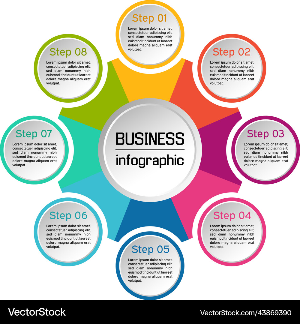 Circle infographic business diagrams Royalty Free Vector