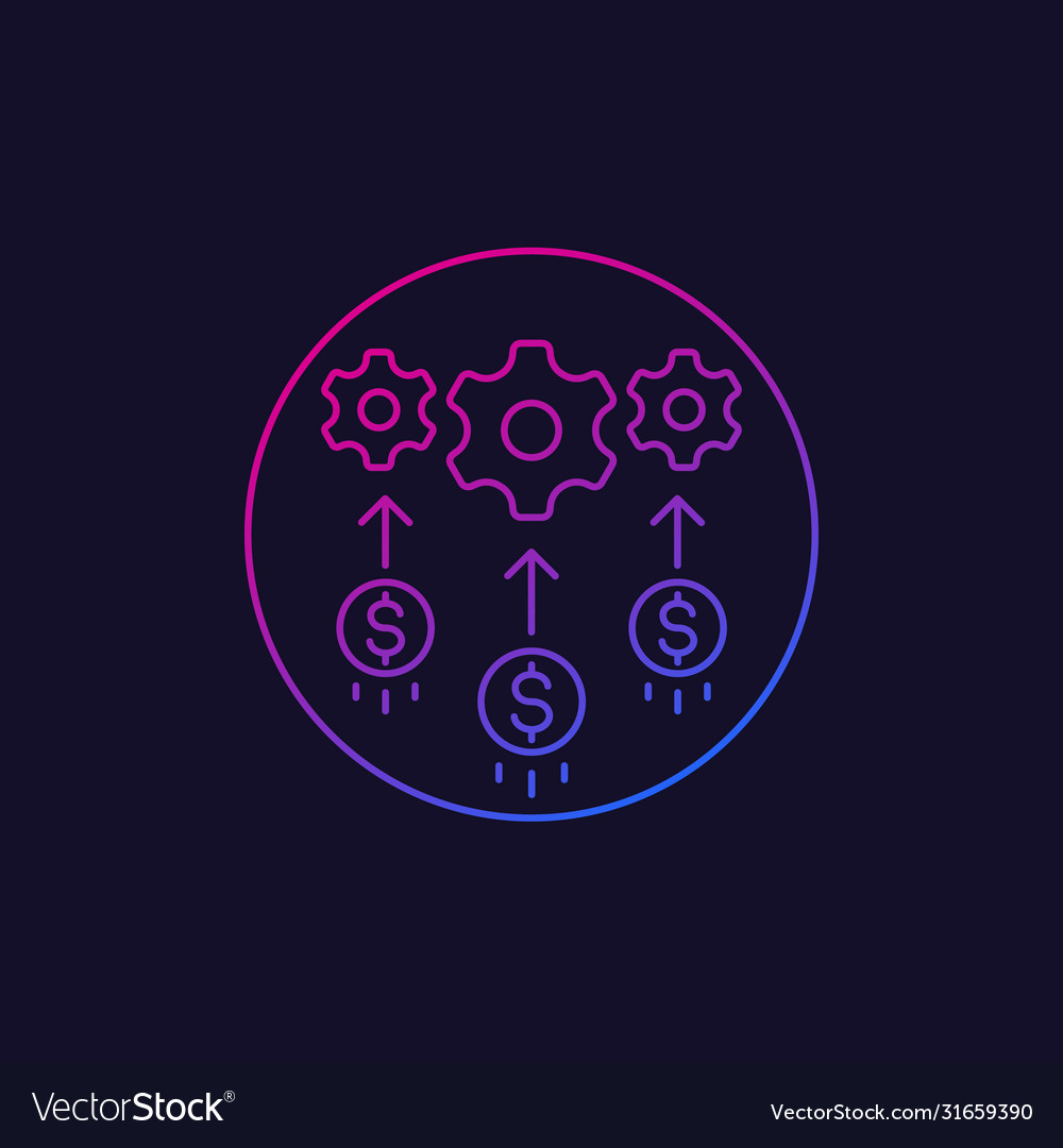 Cost optimization or reduction linear icon Vector Image