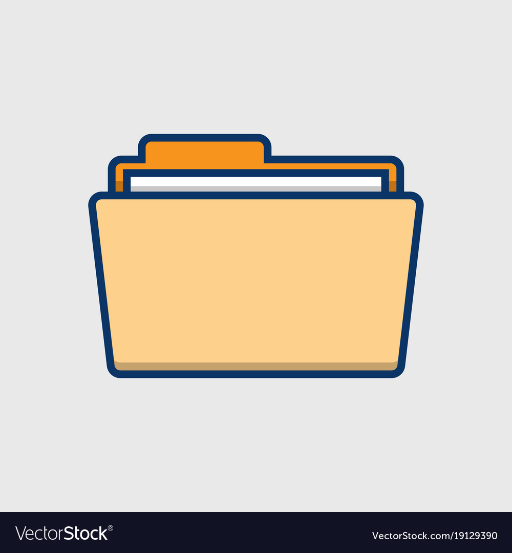 Folder icon in flat style Royalty Free Vector Image