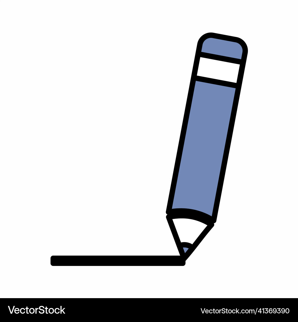 Icon of pen - dark blue style Royalty Free Vector Image