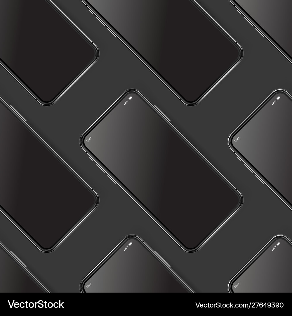 Modern smartphones layered mockup diagonal Vector Image