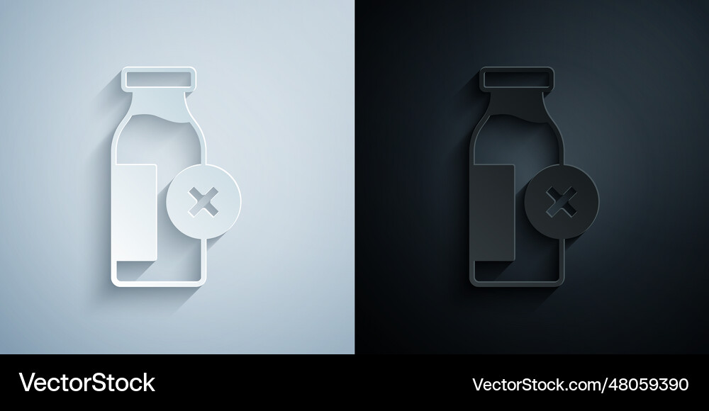 Paper cut lactose intolerance icon isolated Vector Image