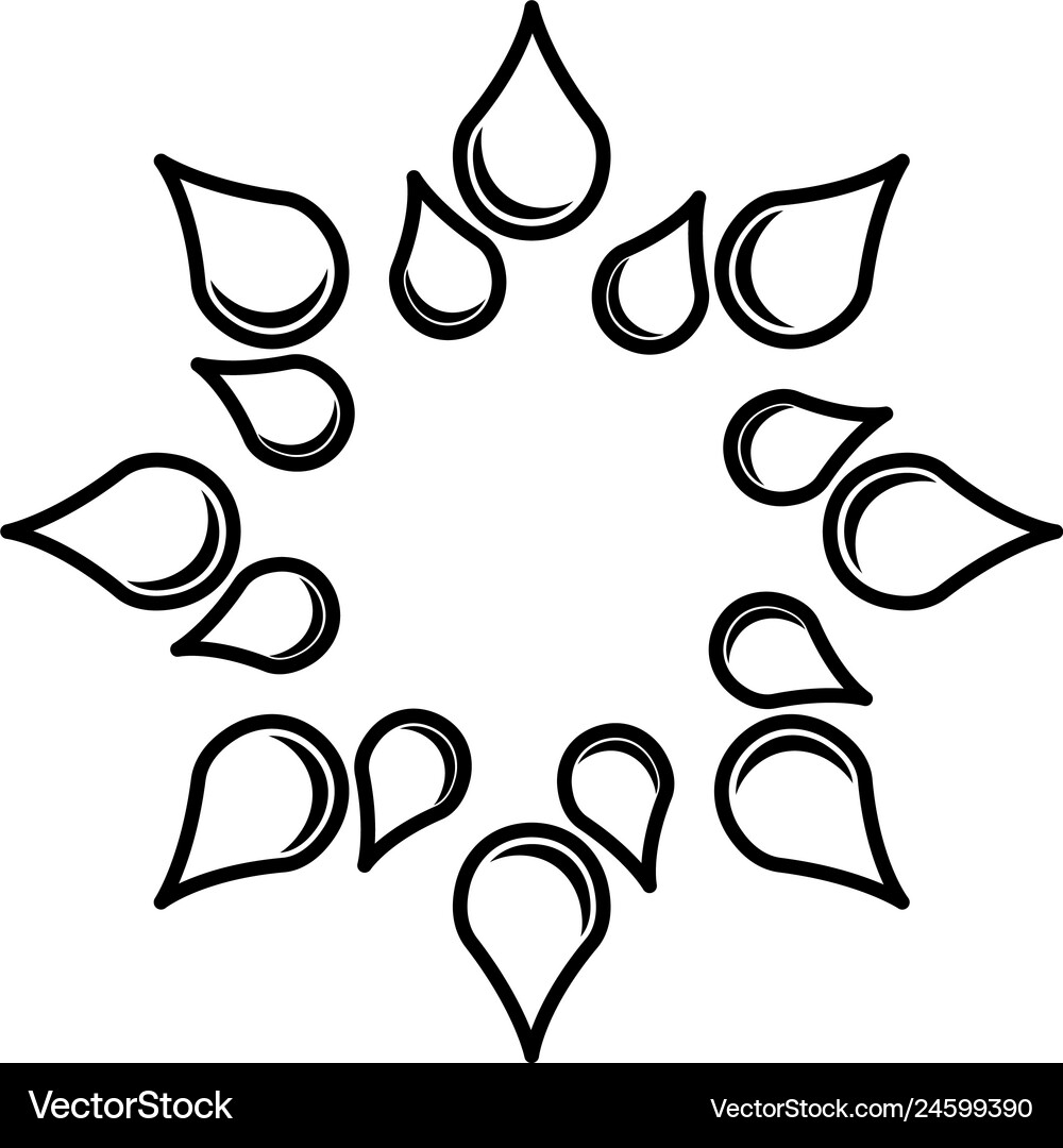 Pure water emblem isolated icon Royalty Free Vector Image