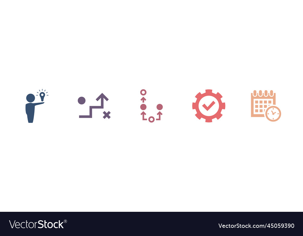 Solution strategy plan execution timetable Vector Image