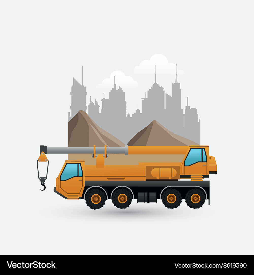 Under construction design truck concept repair Vector Image