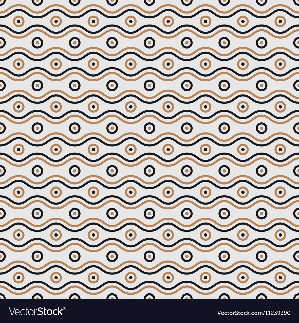 Waves and circles pattern Royalty Free Vector Image