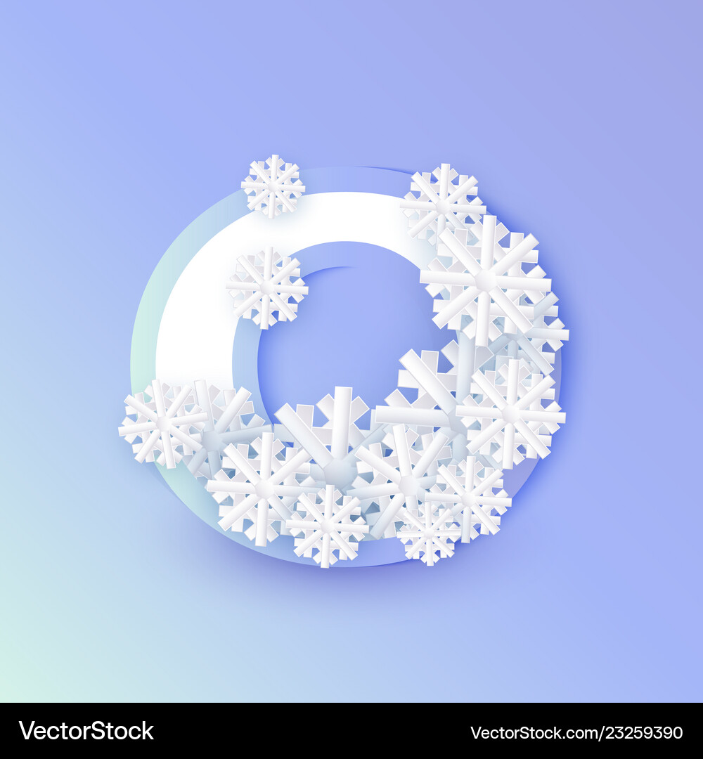 Winter Number 9 with Snowflakes Royalty Free Vector Image