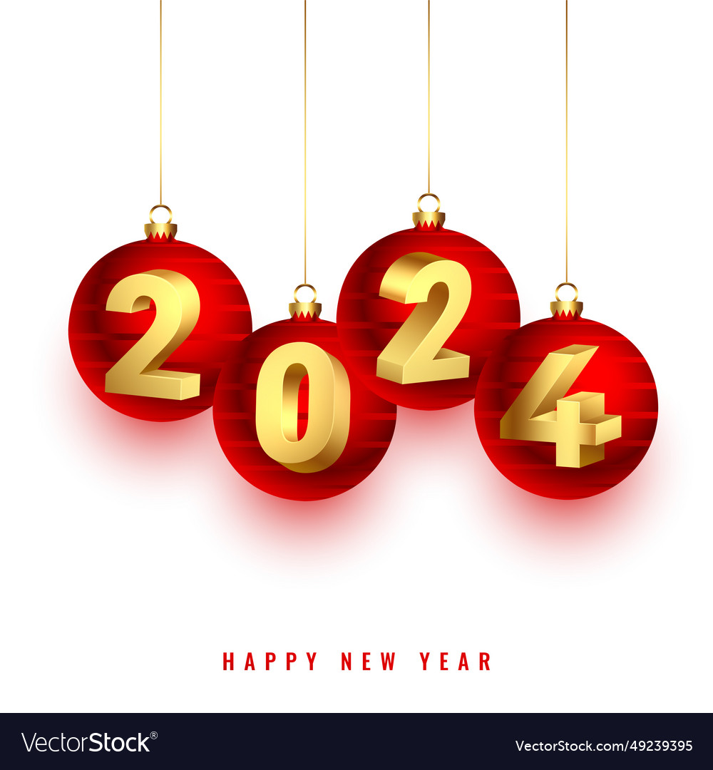 3d style 2024 new year greeting background Vector Image