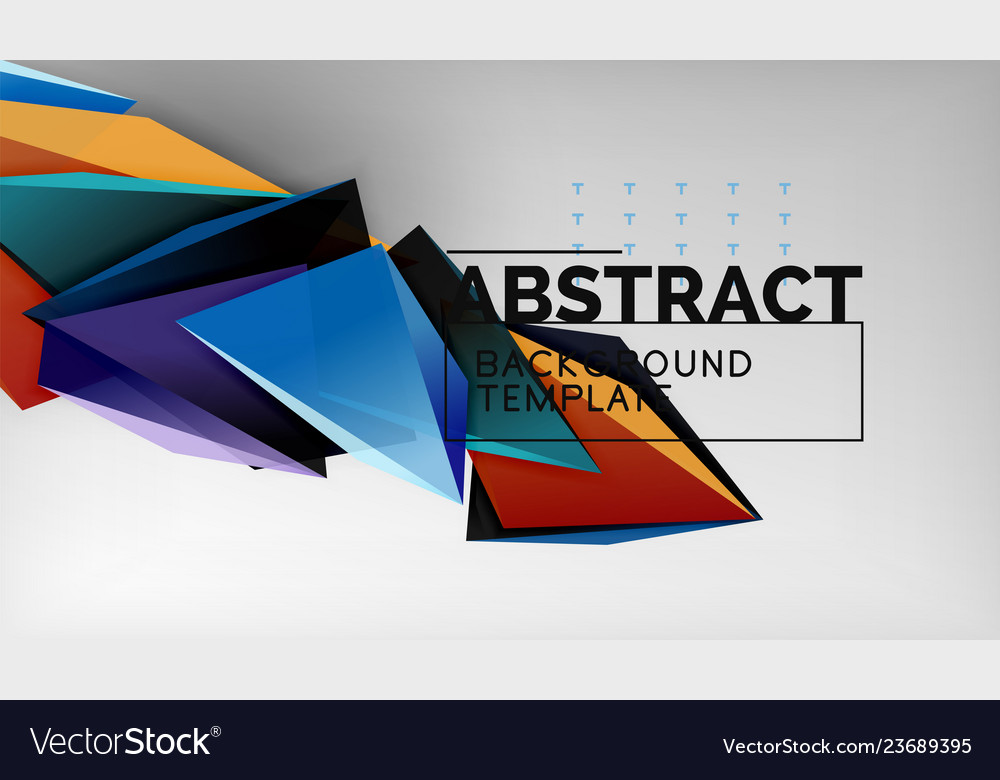 Abstract color triangles geometric background Vector Image