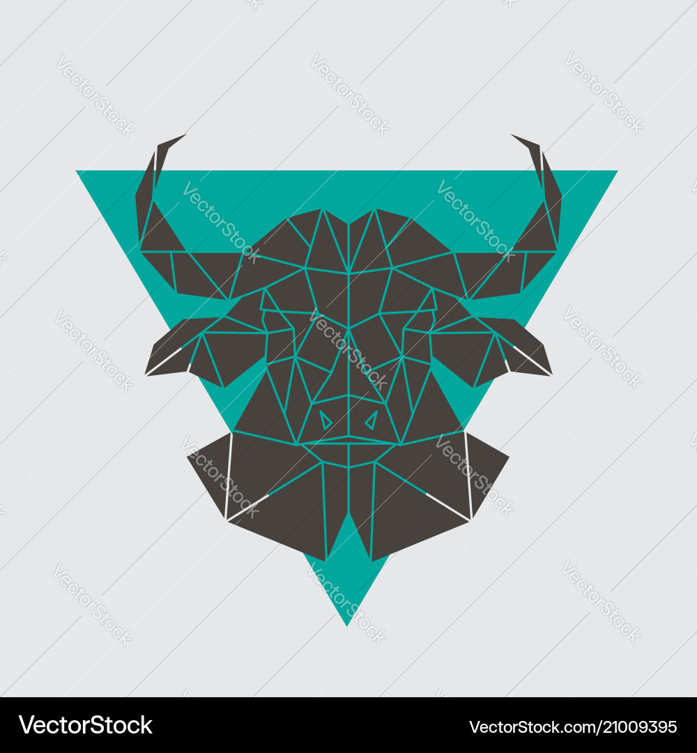 Buffalo head icon geometric polygonal style Vector Image