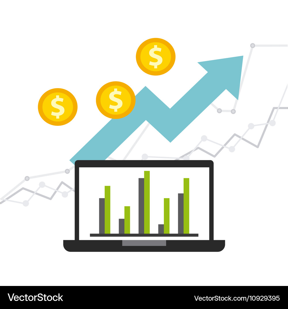 Business growth funds flat icons Royalty Free Vector Image