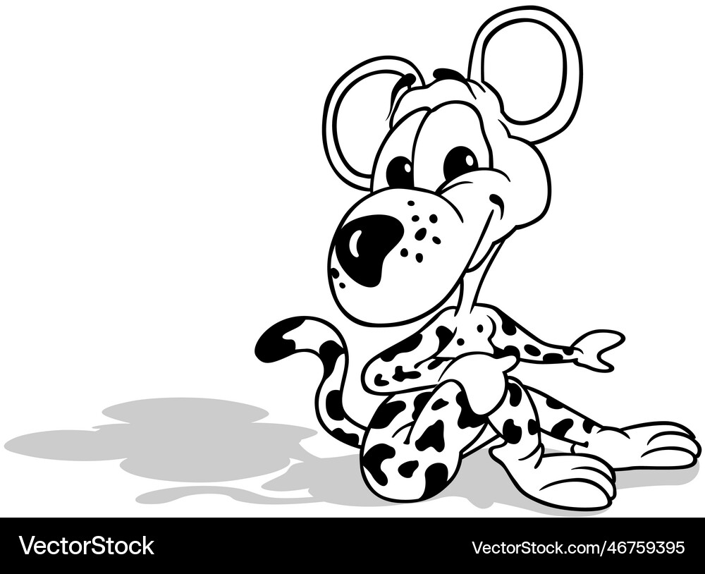 Drawing of a sitting leopard Royalty Free Vector Image