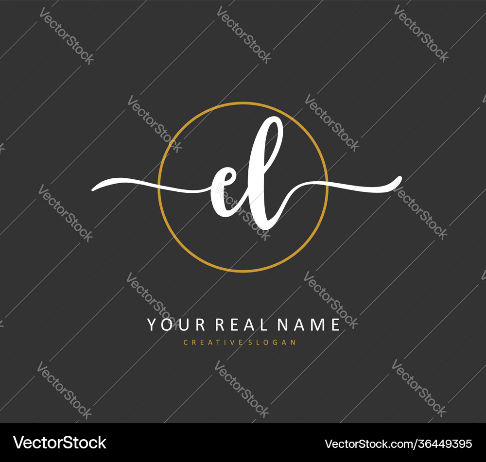 El initial letter handwriting and signature logo Vector Image