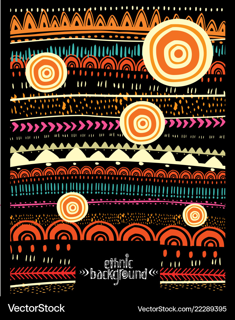 Ethnic geometric background design for poster Vector Image