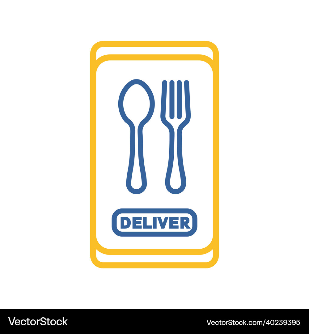Fast food delivery service isolated icon fork Vector Image