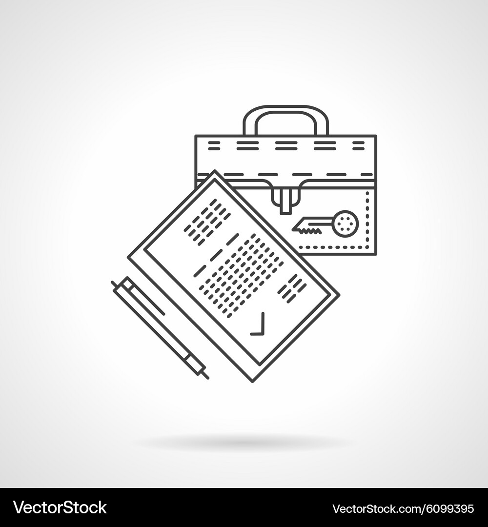 Flat line legal agreement icon Royalty Free Vector Image