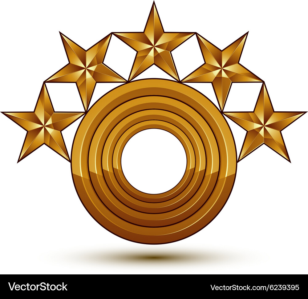 Heraldic template with five-pointed golden stars Vector Image