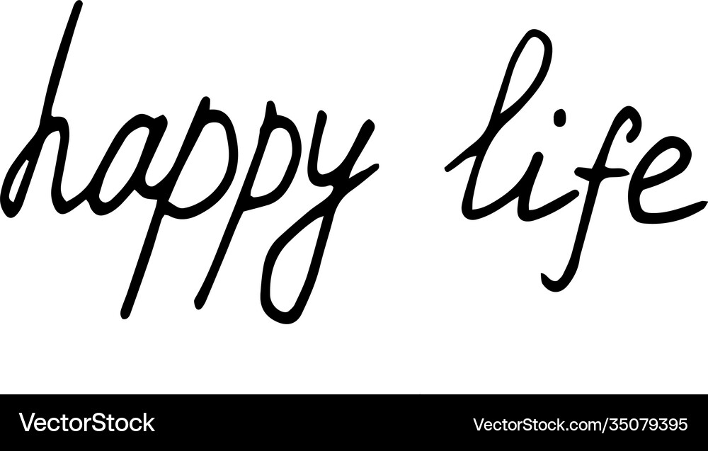 Lettering happy life phrase for scrapbooking Vector Image